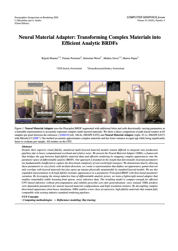Neural Material Adapter: Transforming Complex Materials into Efficient ...